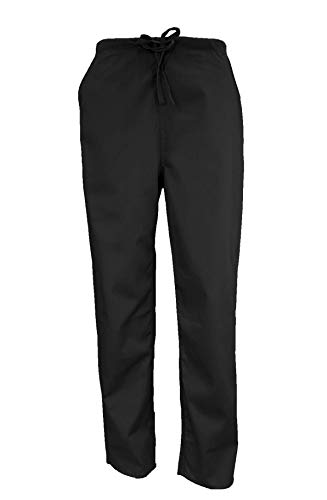 M&M Scrubs Men's Scrub Set Medical Scrub Tops and Pants (Large, Black)