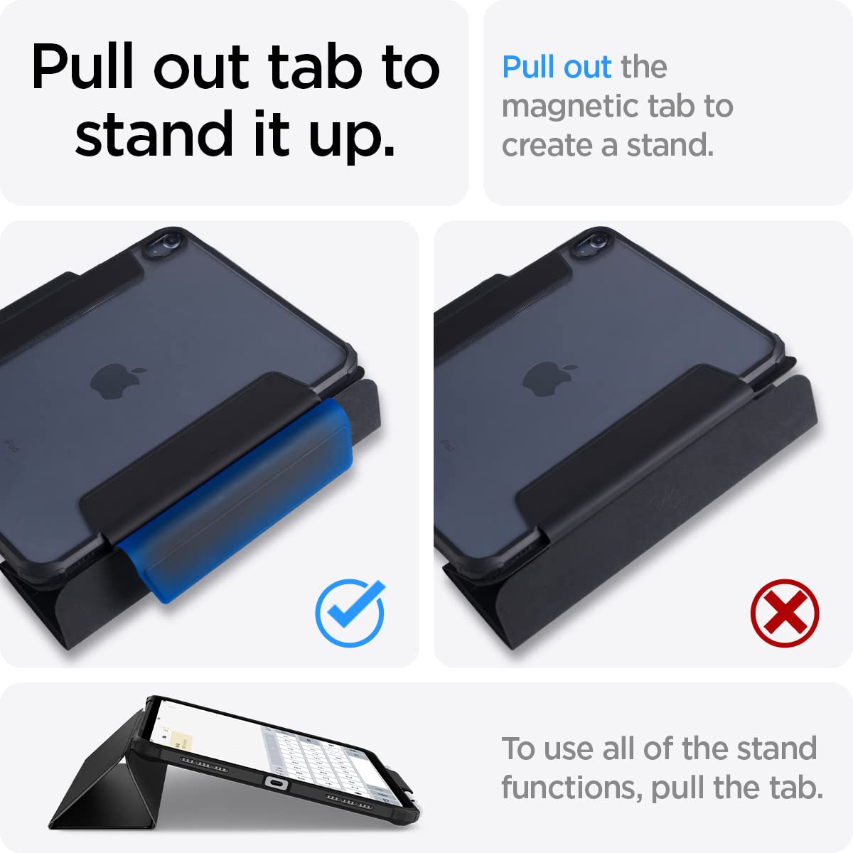 Spigen Ultra Hybrid Pro Designed for 8.3 inch iPad Mini 7 Case A17 Pro (2024), iPad Mini 7th/6th Generation Case (2024/2021) w/Clear Transparent Back and Pencil Holder - Black