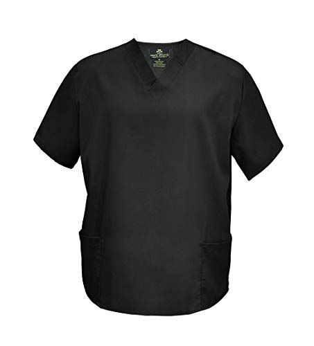 M&M Scrubs Men's Scrub Set Medical Scrub Tops and Pants (Large, Black)