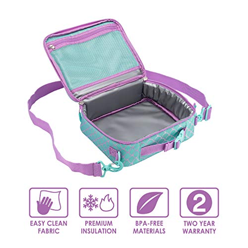 Bentgo Prints Insulated Lunch Bag Set With Kids Bento-Style Lunch Box (Mermaid Scales)