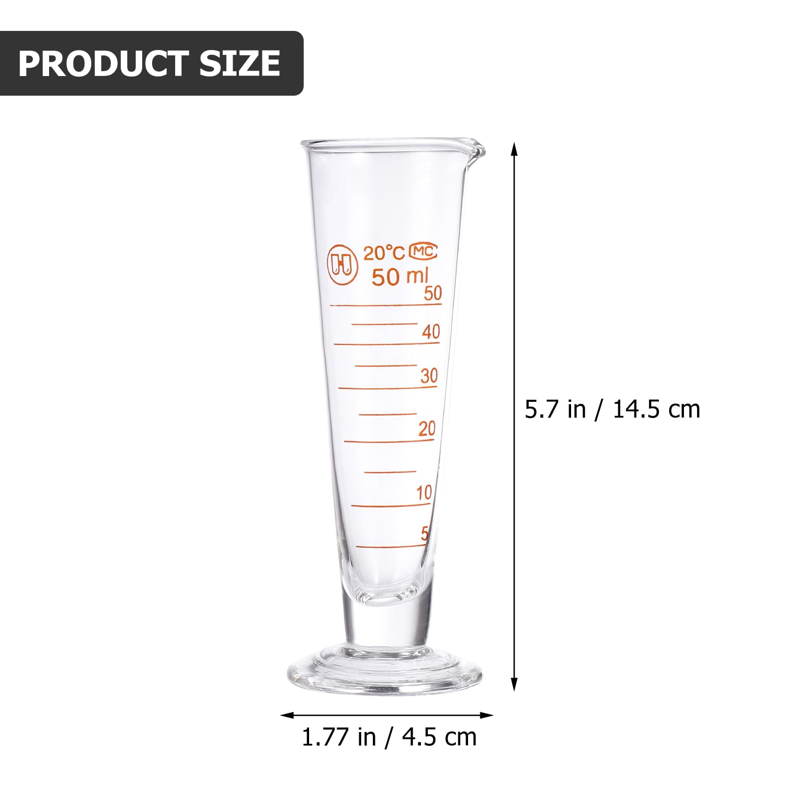 Lab Graduated Measuring Cup, Cup With Spout Wide Mouth Glass Beaker Liquid Dispenser Measuring Cylinder Experiment Tool for Science