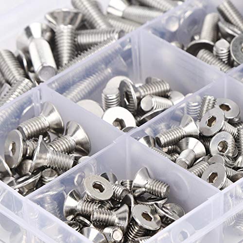 Screw Organizer, Screws Assortment Set Hex Socket Screw Flat Screw Pocket Hole Screws, Screws Kit for Electronics Industry Hardware Fasteners DIY