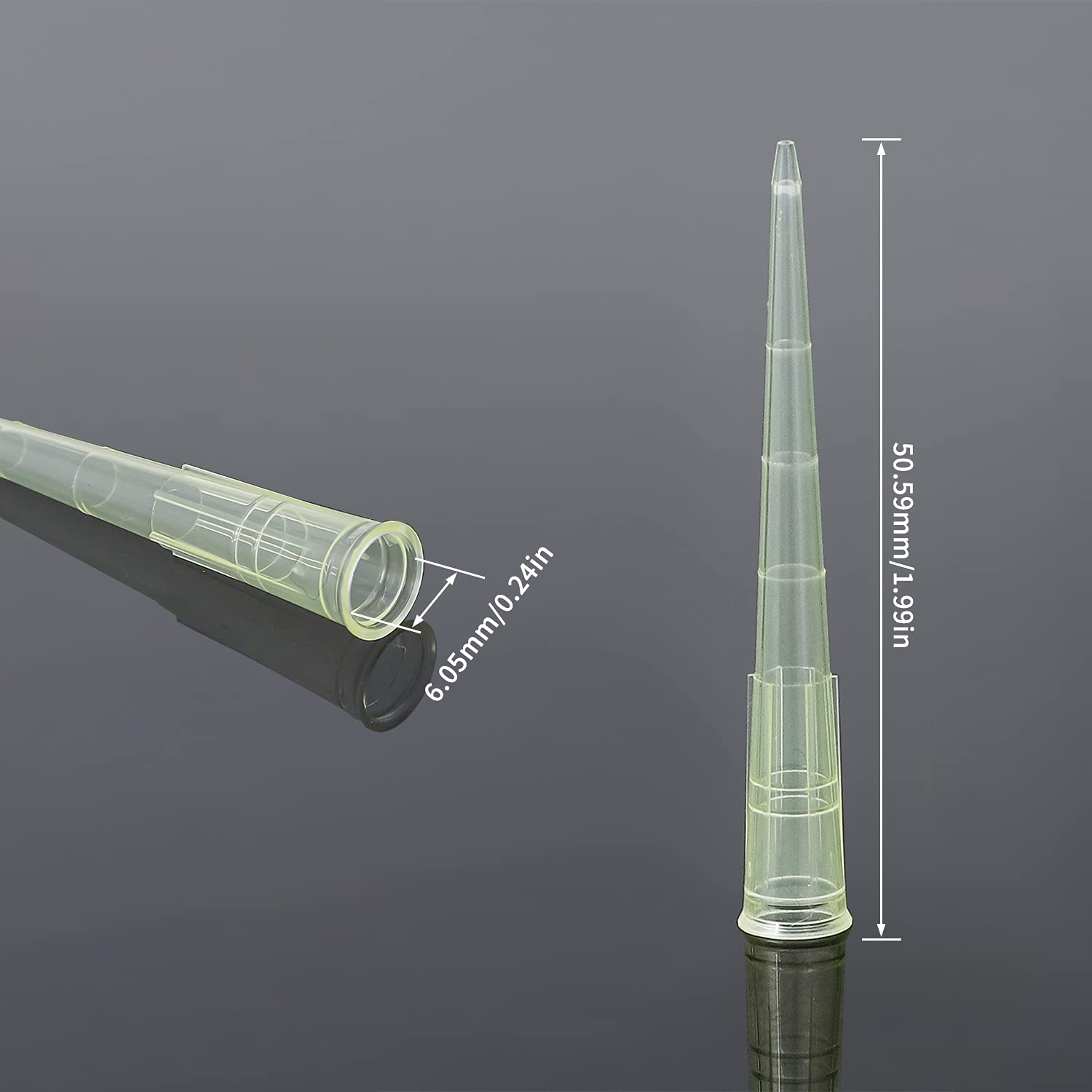 200uL Micropipette Tips 1000 Pcs, Four E's Scientific Universal 200uL Pipette Tips, Pipettor Tips Bulk, Non-pyrogenic DNAse/RNAse Free Autoclavable, Polypropylene (PP), Yellow