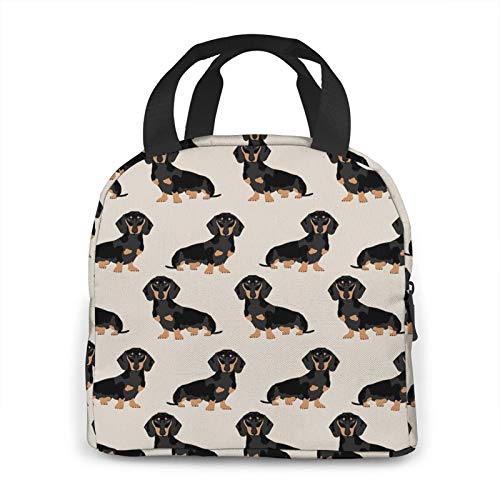 Doxie Dachshund Weiner Dog Lunch Bag For Women Insulated Lunch Box Reusable Cooler Tote Bag For Work Picnic Travel