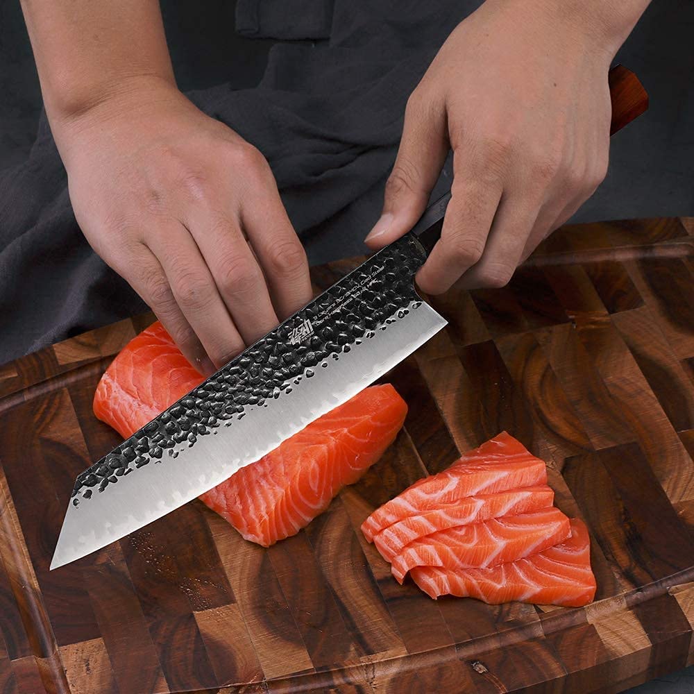 FINDKING Dynasty Series 9” Kiritsuke Gyutou Knife and 12” brisket Knife, High Carbon Clad Steel Octagonal Handle Kitchen Slicing Knives
