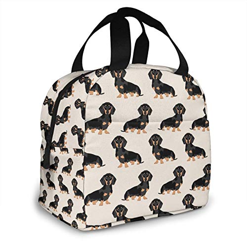 Doxie Dachshund Weiner Dog Lunch Bag For Women Insulated Lunch Box Reusable Cooler Tote Bag For Work Picnic Travel