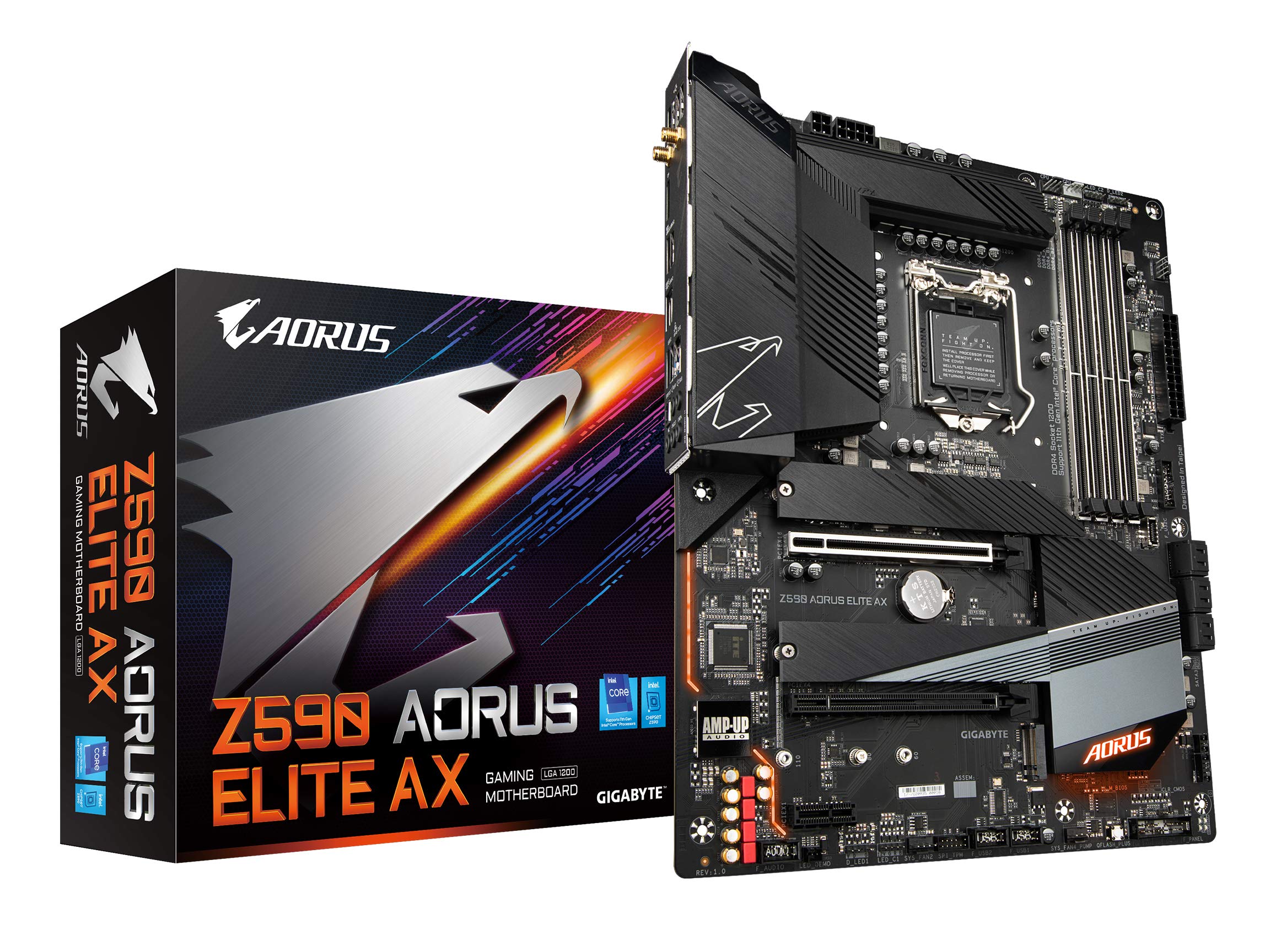 Intel® Core™ i7-11700K Desktop Processor 8 Cores up to 5.0 GHz Unlocked LGA1200 125W + GIGABYTE Z590 AORUS Elite AX