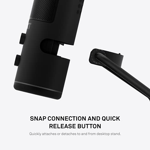 NZXT Capsule - AP-WUMIC-B1 - USB Cardioid Streaming, Gaming & Podcasting Microphone - Crystal Clear Voice Clarity - Built-in Shock Absorber - Easy Boom Arm Mounting - Twitch, Discord, YouTube - Black