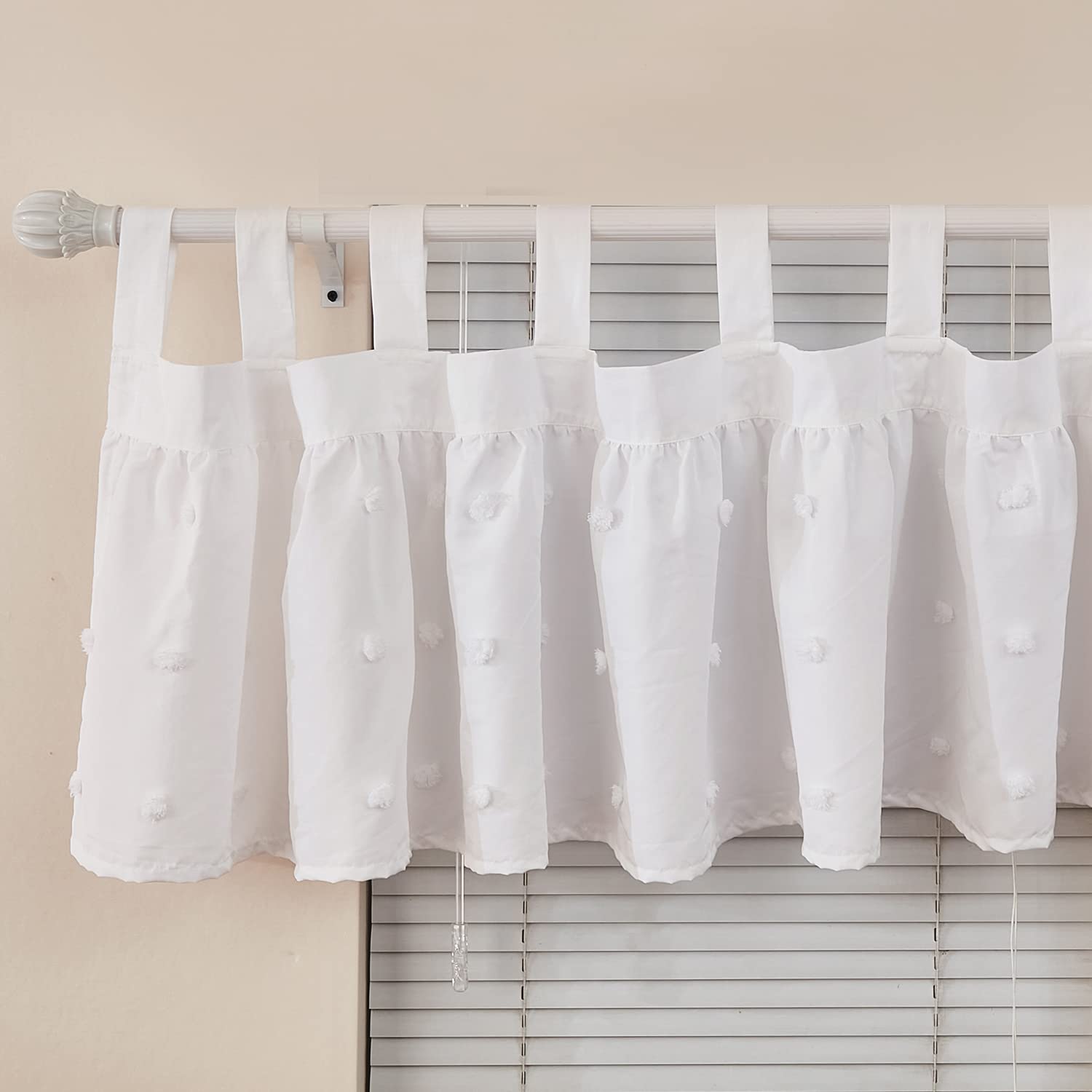 Brandream Gender Neutral Boho Bohemian Baby Girl Boy Nursery Crib Bedding Set - 6pc - Solid Color White Farmhouse Chic Unisex Pom Poms Design Soft Cotton