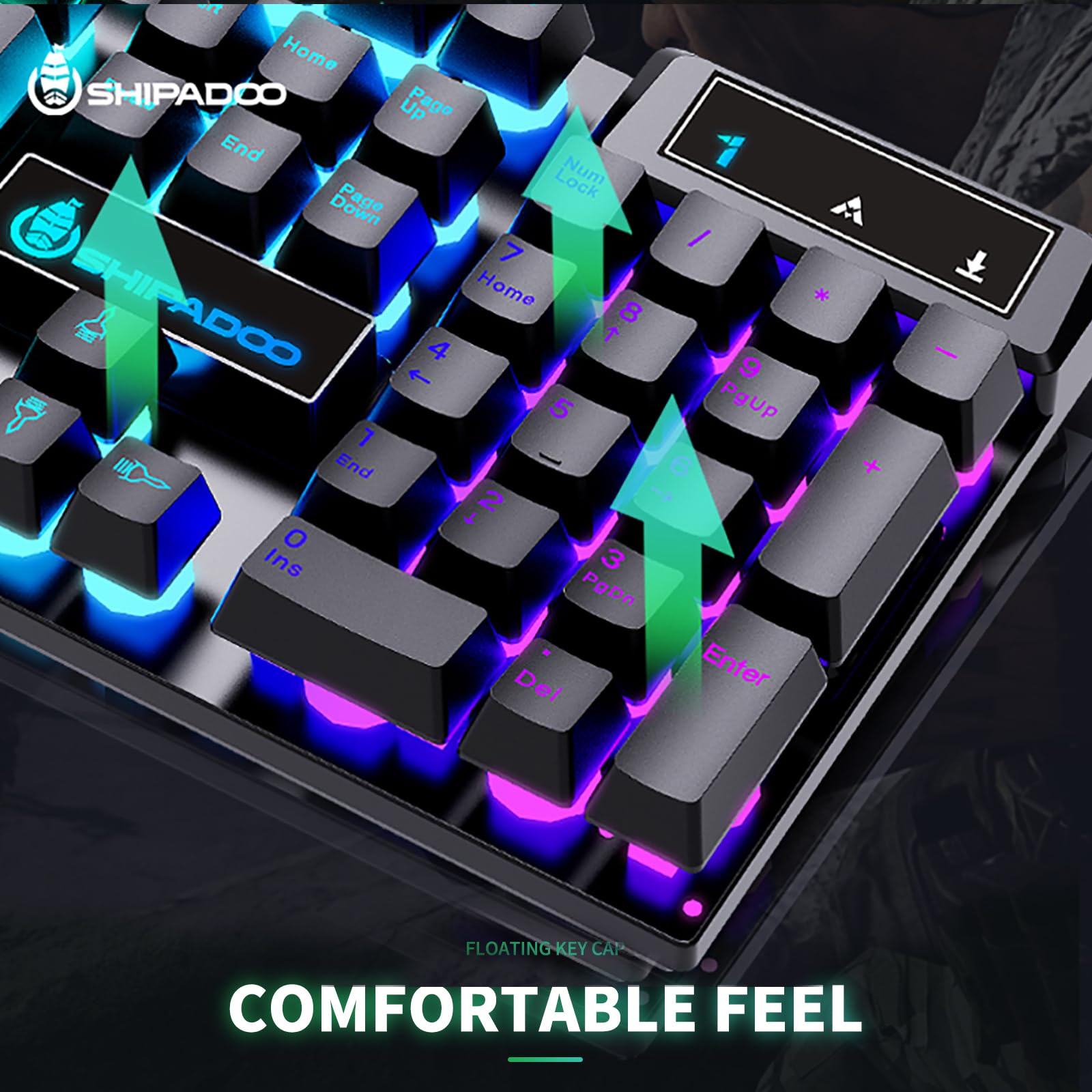 HQDZSZ Wired Gaming Keyboard and MouseUniversal, Keyboard and Mouse Set, USB Interface, Wired Keyboard and Mouse Set, Laptop, Desktop Computer, Office and Home use (Black)