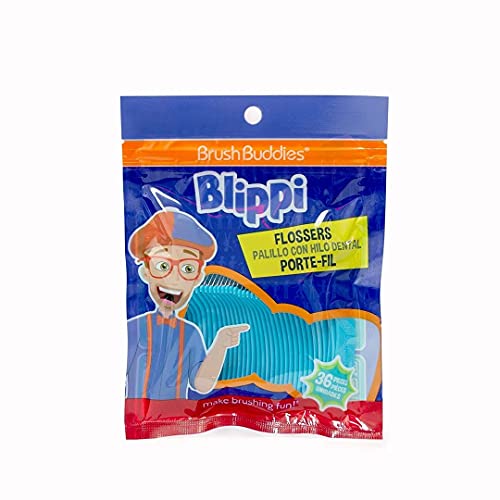 Kali Dreams Blippi Toothbrush Set - 4 Toothbrushes, and Floss. (Blippi Toothbrush Floss)