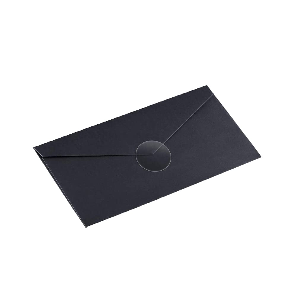 2Rolls/1000Pcs Clear Retail Package Envelope Seals 1 Inch Round Circle Wafer Seal Sticker Labels for Envelopes Box and Gift Packaging