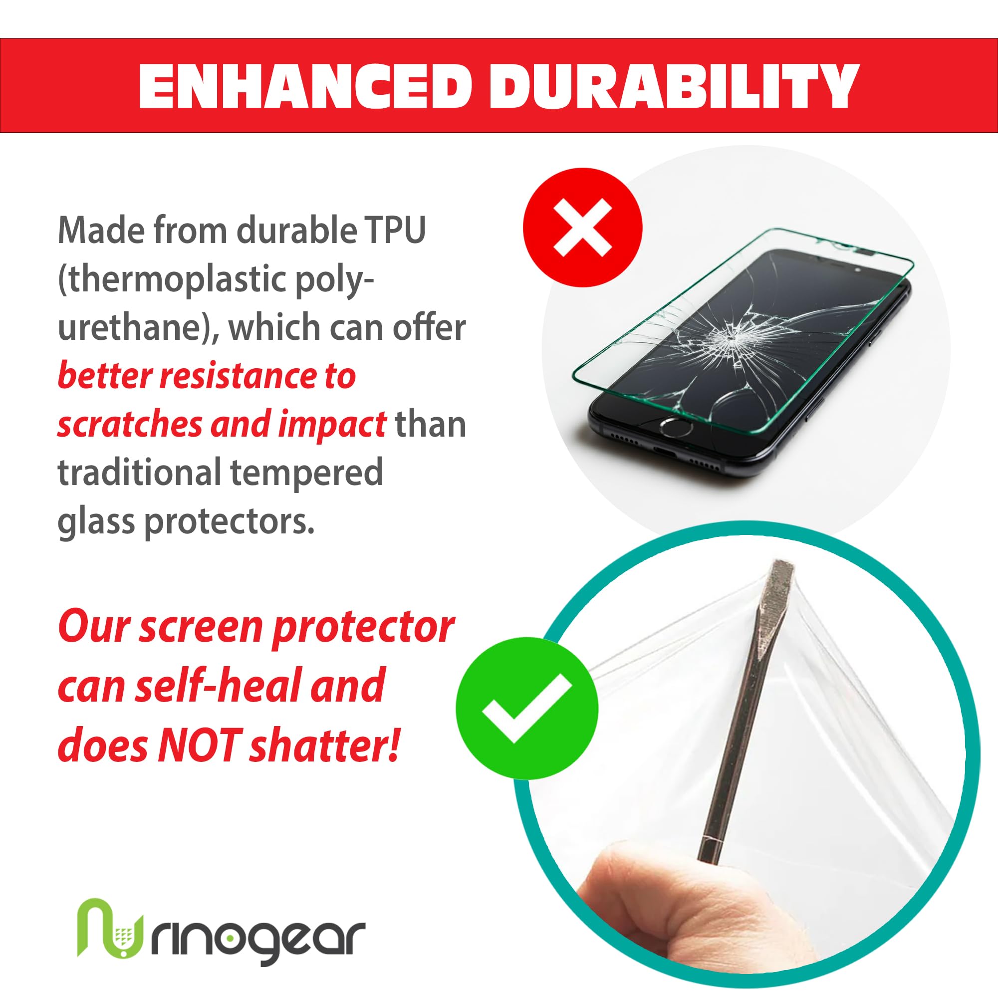 RinoGear (8-Pack) Screen Protector for Fitbit Charge 6 / Charge 5 Screen Protector [Flexible Clear Film] Case Friendly Accessories