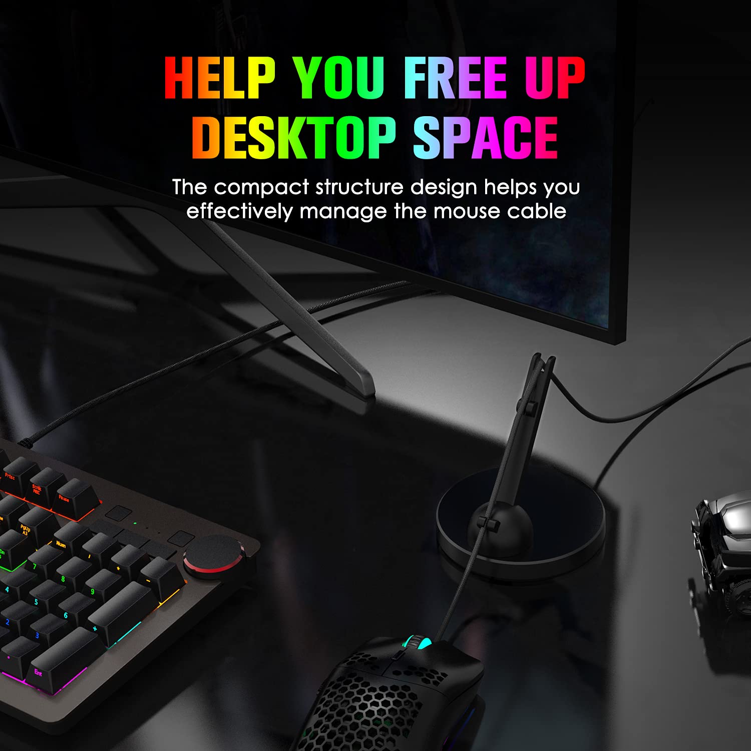 SELORSS 60% True Mechanical Keyboard and Mouse Combo,Compact Mini 62 Keys Chroma 20 Rainbow Backlit,Linear Switch,6400 DPI Optical&65g Lightweight RGB Gaming Mouse with Cable Holder for PC/Mac (Blue)