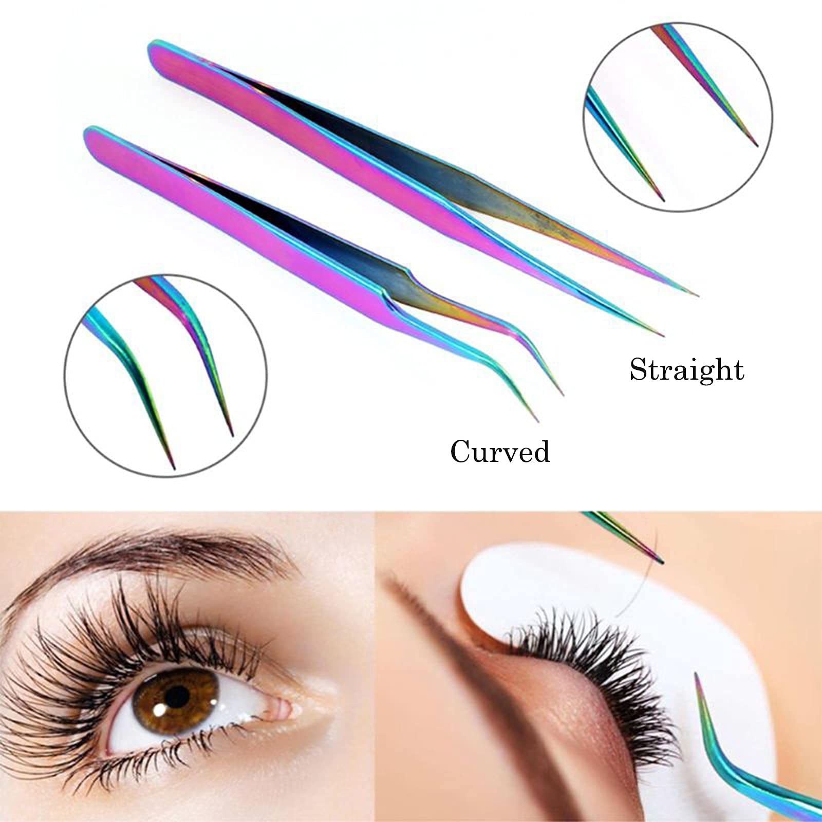 Lash Eyelash Extension Tweezers for Women -Precision Tweezers for Volume Classic Lashes,Japanese Steel Professional Volume False Lash Application Tools (Straight Tweezers-1Pcs)