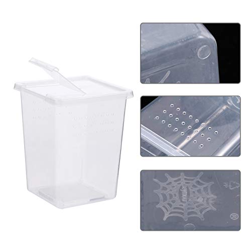 Balacoo 2pcs Plastic Reptile Box Snake Turtle Breeding Box Case Feeding Hatching Container Pet Spider Scorpion Lizard Tank House for Home