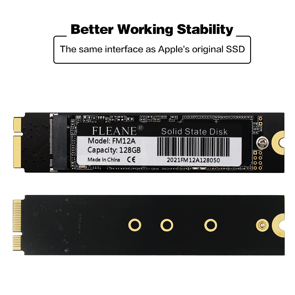 FLEANE FM12A 256GB 3D TLC Flash SSD with Tools for Apple Laptop MacBook Air A1465 A1466 Mid2012 (256GB)