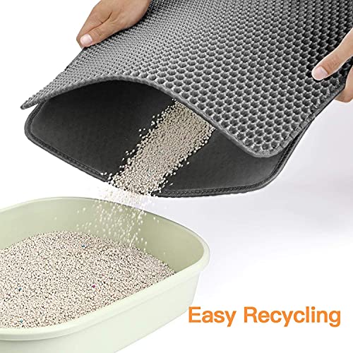 Conlun Cat Litter Mat Cat Litter Trapping Mat, Honeycomb Double Layer Design, Urine and Water Proof Material, Scatter Control, Less Waste,Easier to Clean,Washable