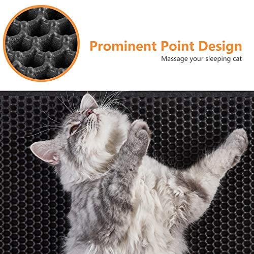 Conlun Cat Litter Mat Cat Litter Trapping Mat, Honeycomb Double Layer Design, Urine and Water Proof Material, Scatter Control, Less Waste,Easier to Clean,Washable
