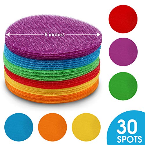 Carpet Spot Classroom Spot Markers | Carpet Spots Ideal for Elementary Circle Time | 5 Inch Spot Carpets | 30 Pieces of Carpet Spots for Classroom