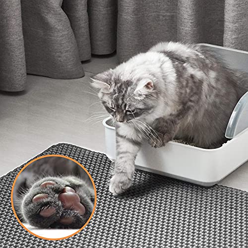 Conlun Cat Litter Mat Cat Litter Trapping Mat, Honeycomb Double Layer Design, Urine and Water Proof Material, Scatter Control, Less Waste,Easier to Clean,Washable