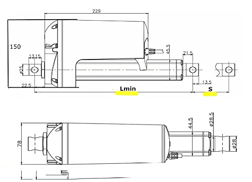 KOVOSCJ Linear Actuator 12V Heavy Duty Linear Actuator with Potentiometer Position Signal Feedback IP66 12V 24V 60mm/s Speed 12000N 1200KG 2640LBS Force Stroke Linear Actuator