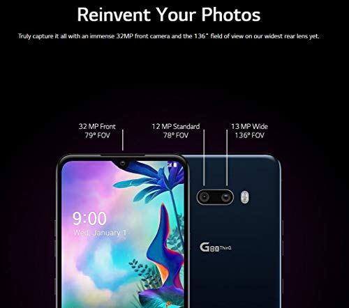 LG G8X ThinQ (128GB, 6GB) 6.4", Dual Camera, Snapdragon 855, 4G LTE GSM AT&T Unlocked (T-Mobile, Metro) US Warranty LM-G850UM (Aurora Black)