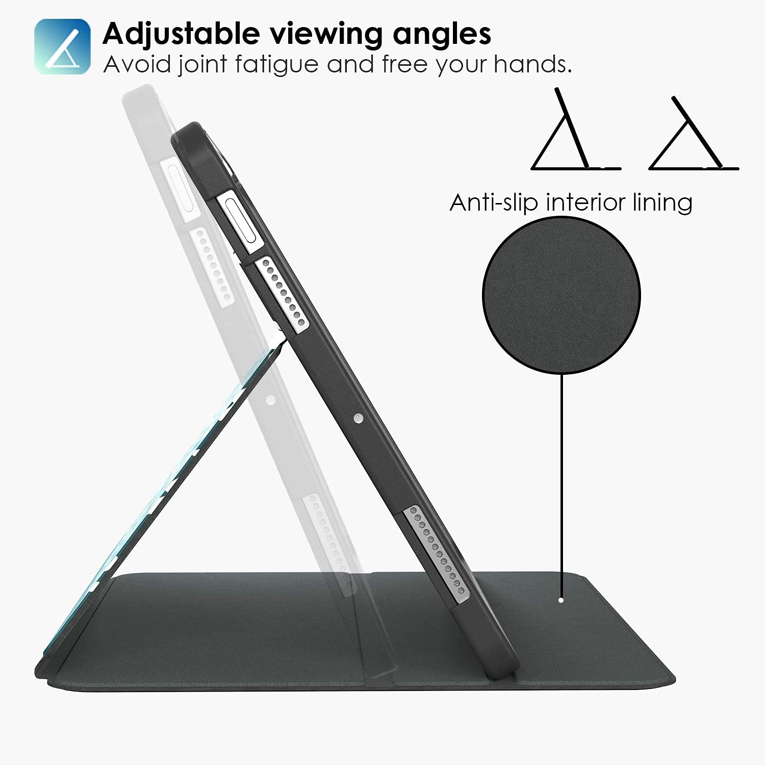 Case for iPad Air 11 Inch M2(2024), iPad Air 6th/5th/4th Gen (2024/2022/2020) 10.9 inch, Slim PU Leather Multi-Angle Smart Shell Stand Cover with Auto Wake/Sleep, Cat on Bookshelf