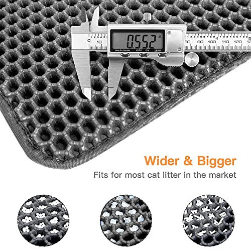 Conlun Cat Litter Mat Cat Litter Trapping Mat, Honeycomb Double Layer Design, Urine and Water Proof Material, Scatter Control, Less Waste,Easier to Clean,Washable