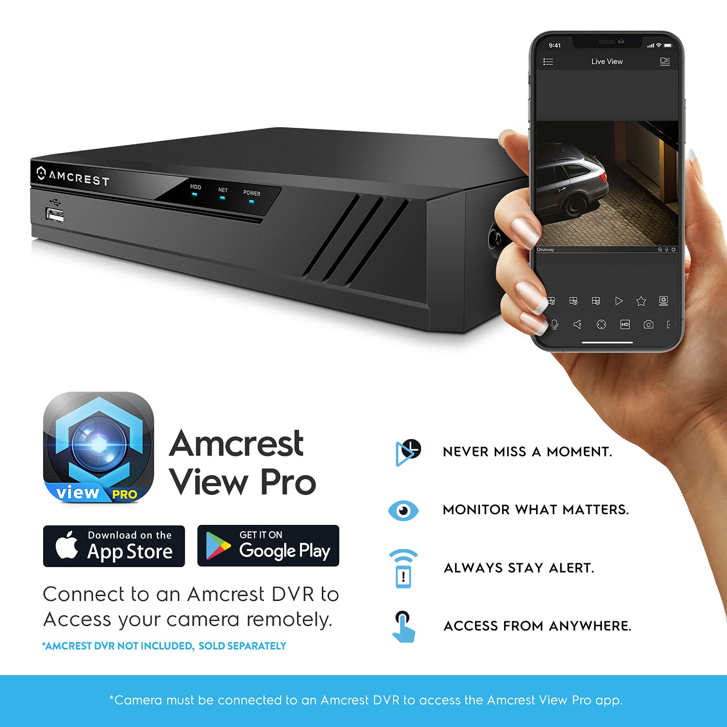 Amcrest Analog 5MP NightColor Outdoor Security Camera, Turret 5MP @ 25fps, CCTV-Coax-BNC, 131ft Full Color Night Vision, Mic, 112° FOV (Not an IP Camera) (DVR Required, Not Included) (AT5N28-W)
