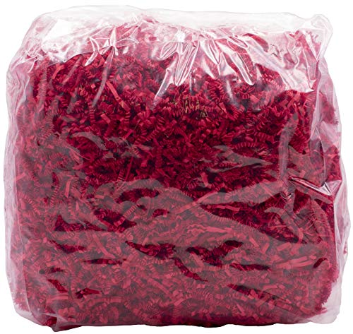 Stephanie Imports Made In USA Crinkle Cut (Zig Fill) Shredded Paper 2 lbs (Red)