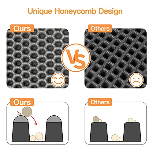 Conlun Cat Litter Mat Cat Litter Trapping Mat, Honeycomb Double Layer Design, Urine and Water Proof Material, Scatter Control, Less Waste,Easier to Clean,Washable