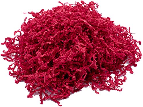Stephanie Imports Made In USA Crinkle Cut (Zig Fill) Shredded Paper 2 lbs (Red)