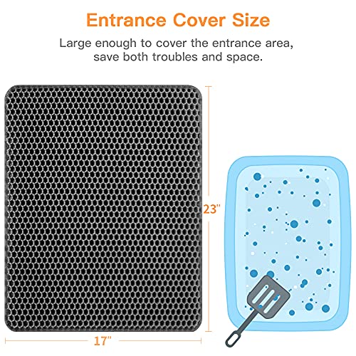 Conlun Cat Litter Mat Cat Litter Trapping Mat, Honeycomb Double Layer Design, Urine and Water Proof Material, Scatter Control, Less Waste,Easier to Clean,Washable