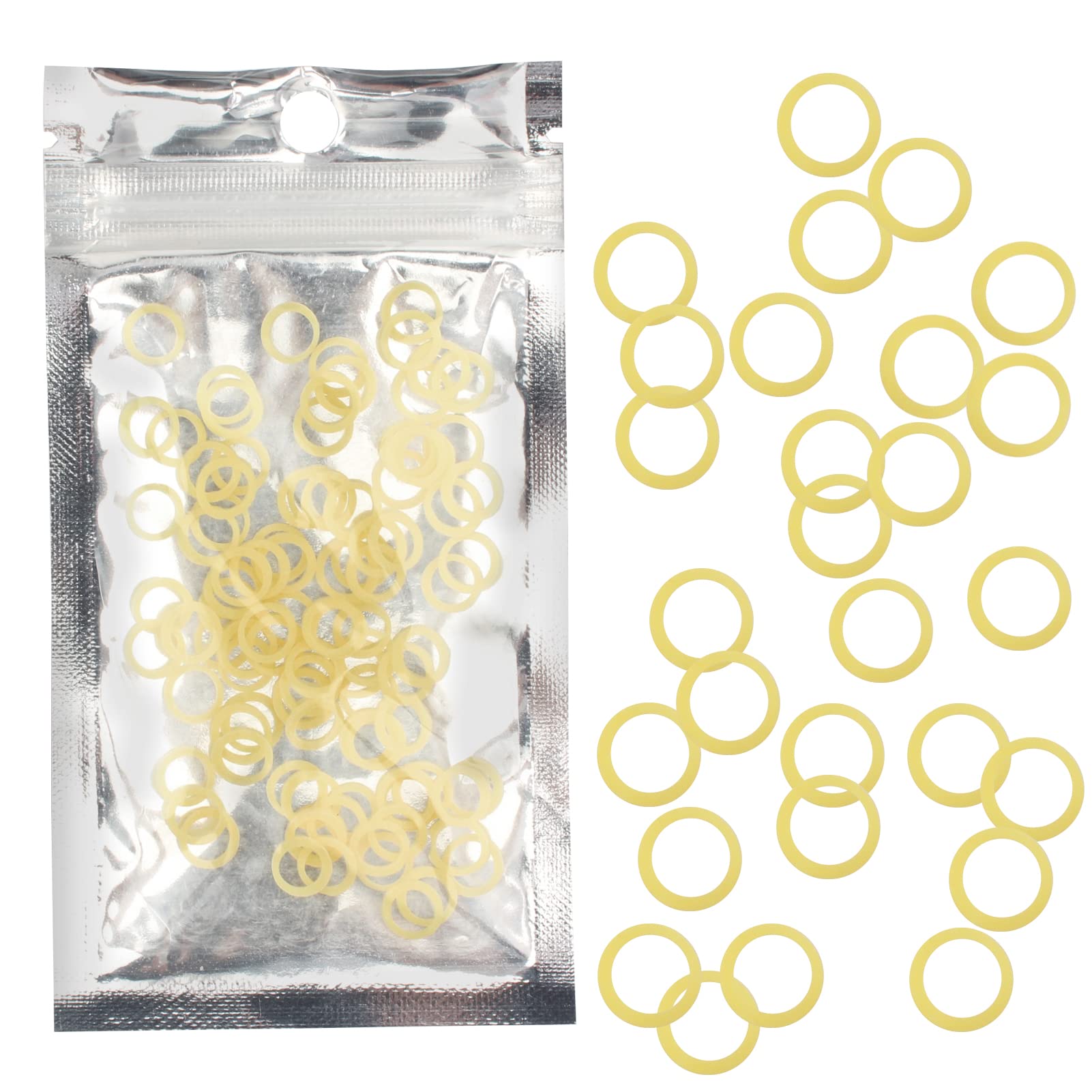 Sihuuu 100 PCS Orthodontic Elastic Rubber Bands, 1/4 Inch Free Elastic Placer, Orthodontic Elastics Small Rubber bands for Braces, Hair Braids, Dreadlocks, Fix Tooth Gap