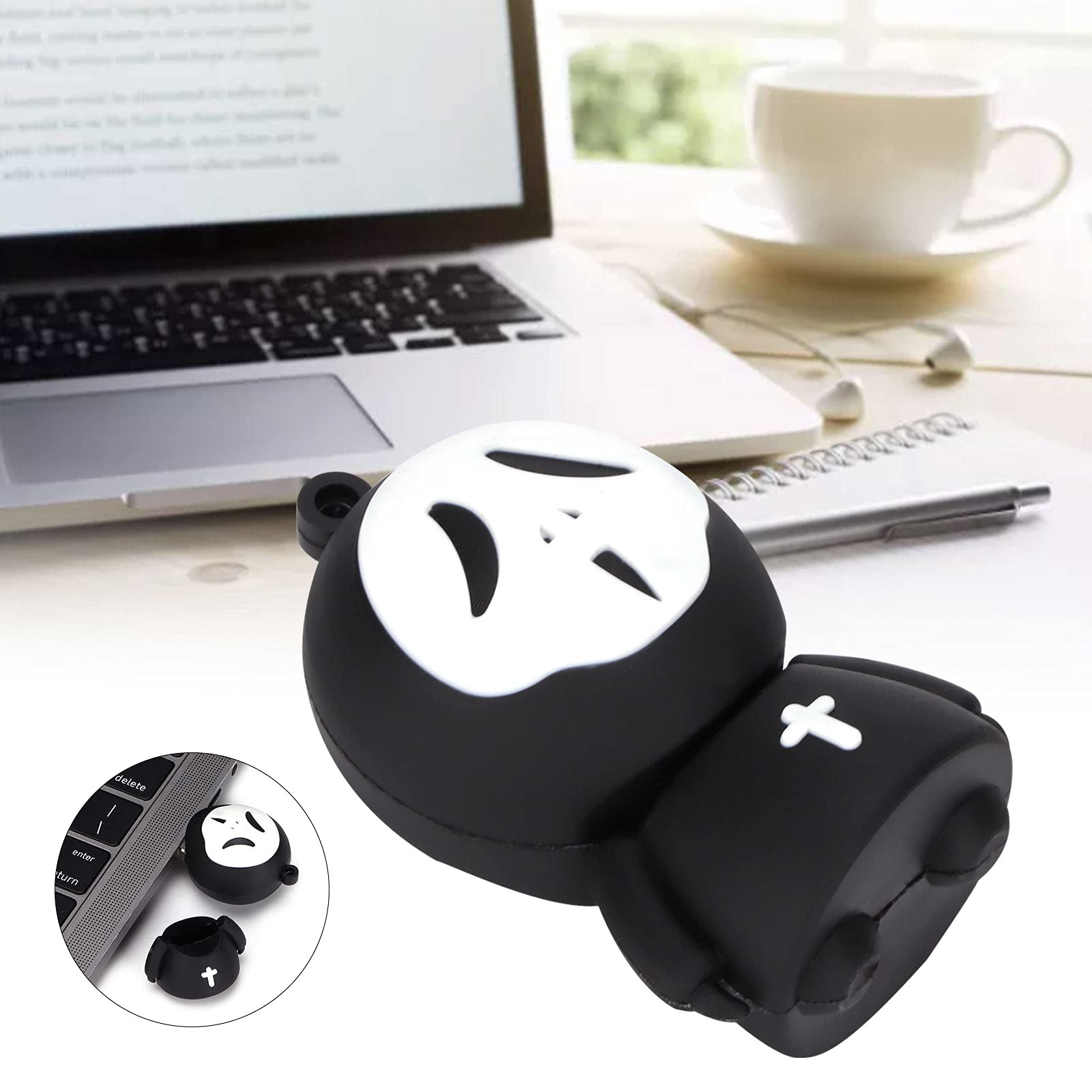 USB Flash Drive USB2.0 Memory Stick, Faceless Ghost Cartoon U Disk Drive Storage High Speed Thumb Drive, Data Transmission Portable for Computer/Laptop (64GB)