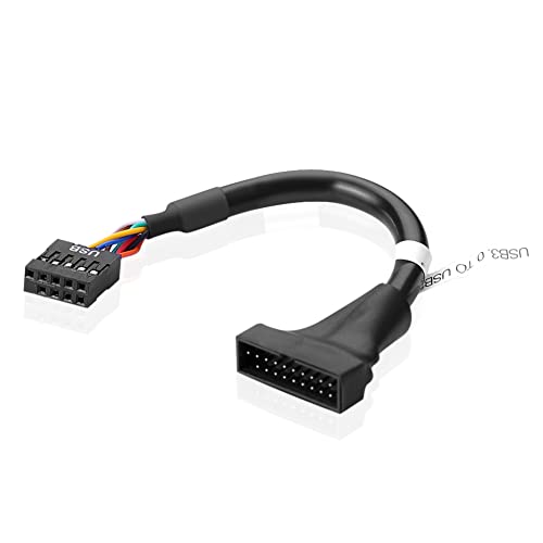 XIAOSHI 2-Pack USB 3.0 19 Pin Male to USB 2.0 9-Pin Motherboard Female Housing cable adapter
