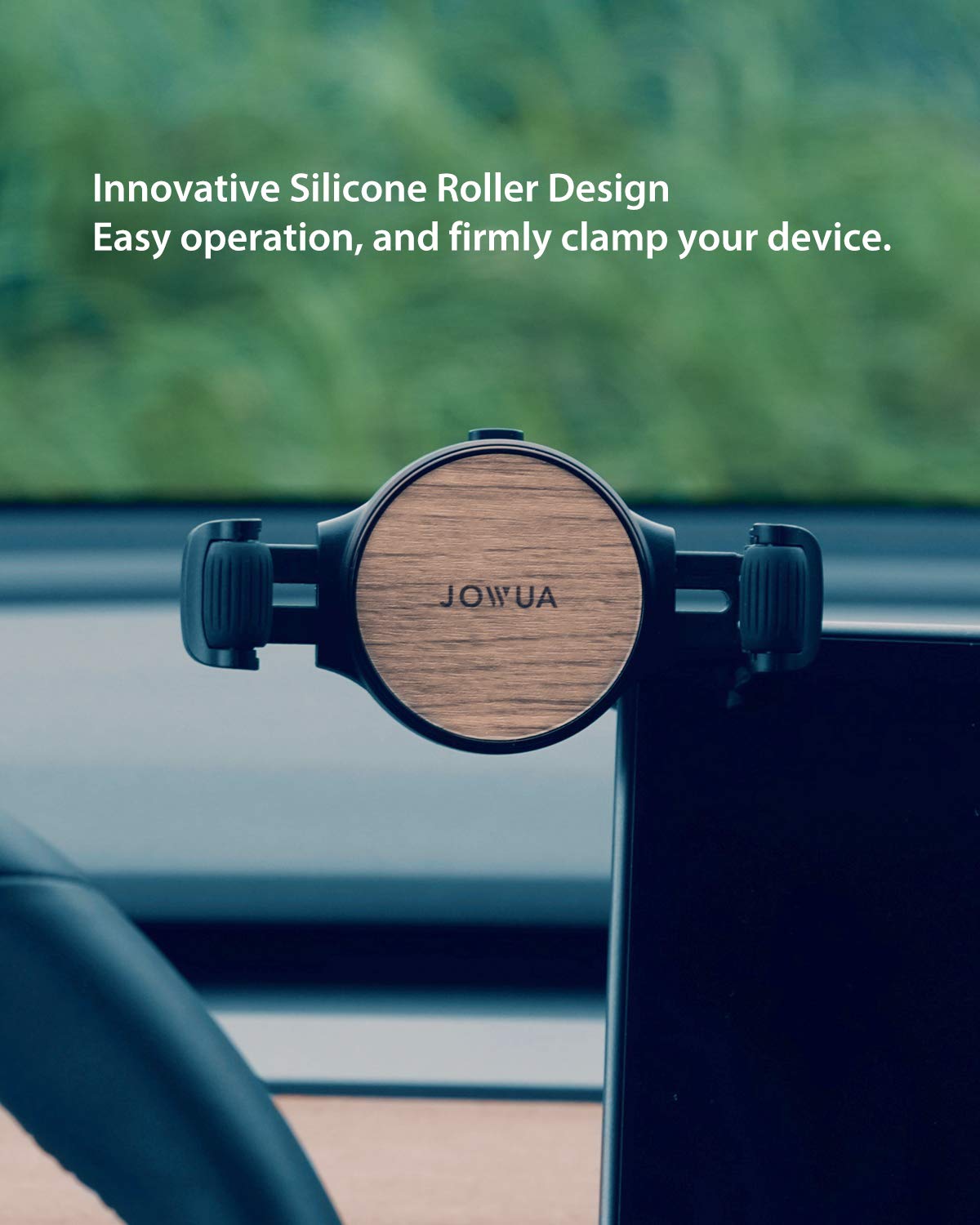 JOWUA 480° Rotation Car Mount with Wireless Charging 10w for Tesla Model 3 & Model Y, Compatible with Phone 13 Pro Max, iPhone 13 Pro and Other 4.7-6.5'' Smartphones