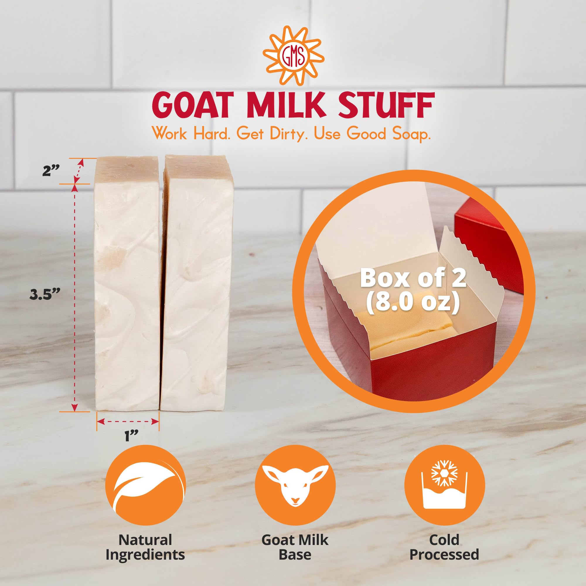 Goat Milk Stuff Goat Milk Soap - PURITY | All-Natural, Unscented, Fresh Goat Milk Soap Bar, Gentle on Sensitive Skin - Handmade (Box of 2)