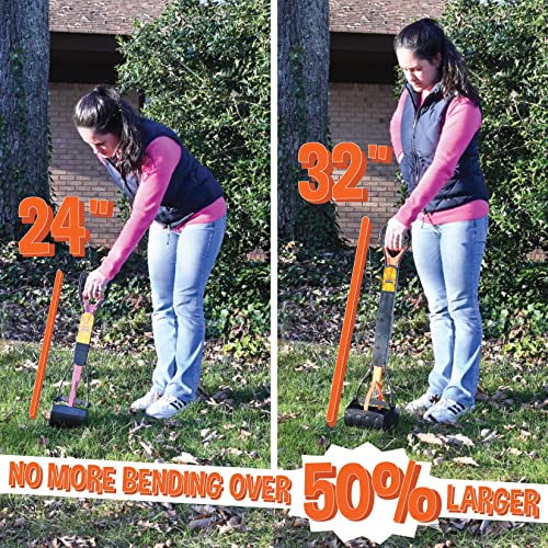 Bodhi Dog Extra Large Foldable Pooper Scooper | 32” Long Handle Portable Pooper Scooper | for Small and Large Dogs | Made with Premium Durable Materials - Orange