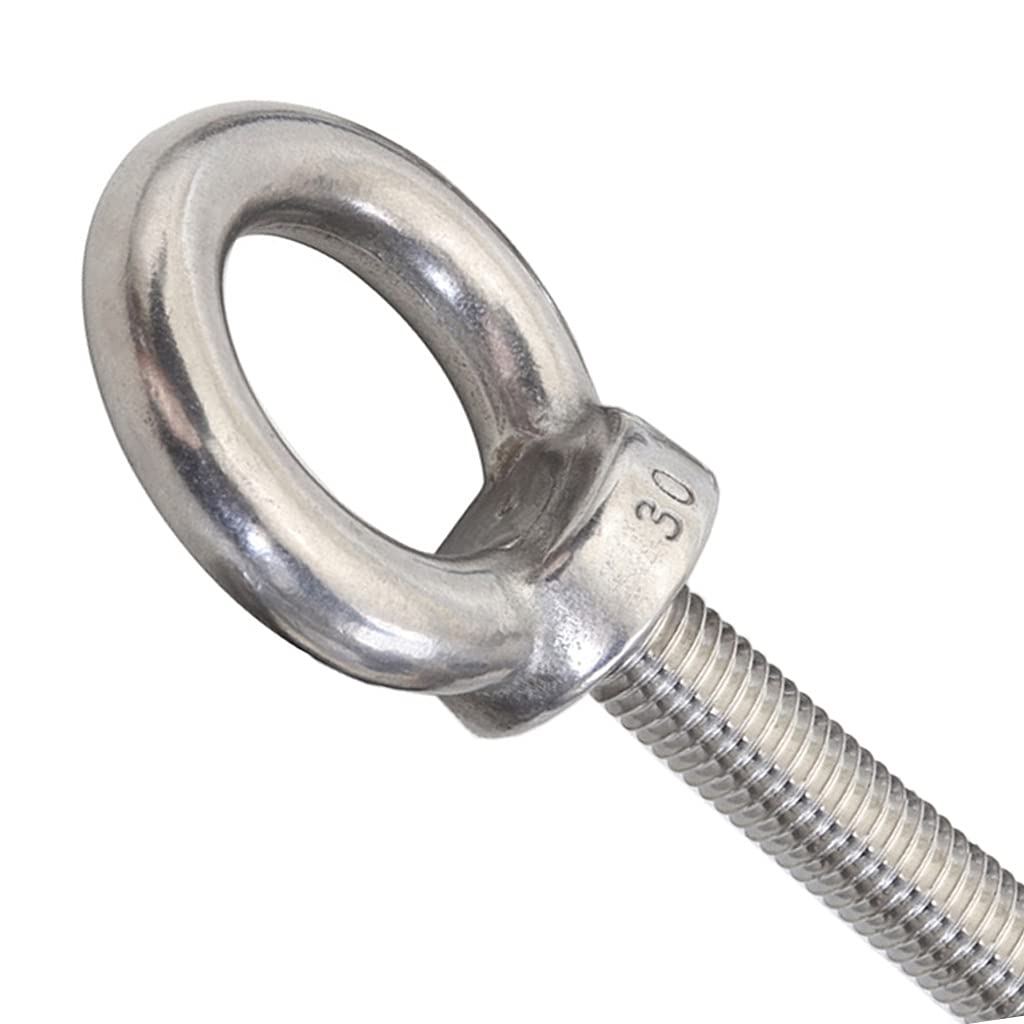 HYXXYY Shoulder Eye Bolt, M10 304 Stainless Steel Eye Bolts 3/8"x2.75" Eye Bolts Heavy Duty Screw Bolt with Washer and Nuts Set Muti-Function for Indoor Outdoor, 10mm x 70mm, 4 Pack