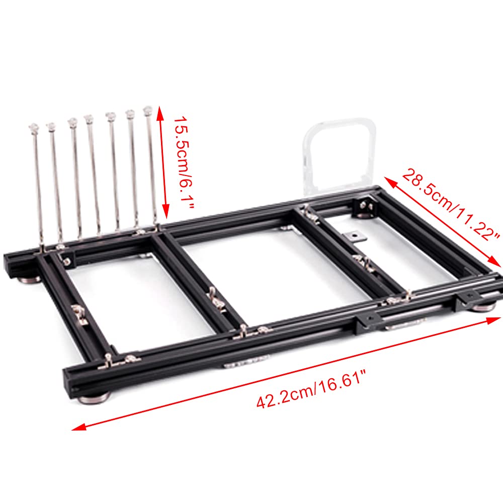 ATX PC Motherboard Case Frame, Aluminum 7 PCI Bit Open Air Case Bare Air Water Cooling Fan Stand Chassic Test Bench Rack GDAE10 Computer Board Overclocking Heat Dissipation Graphics Card Support Black