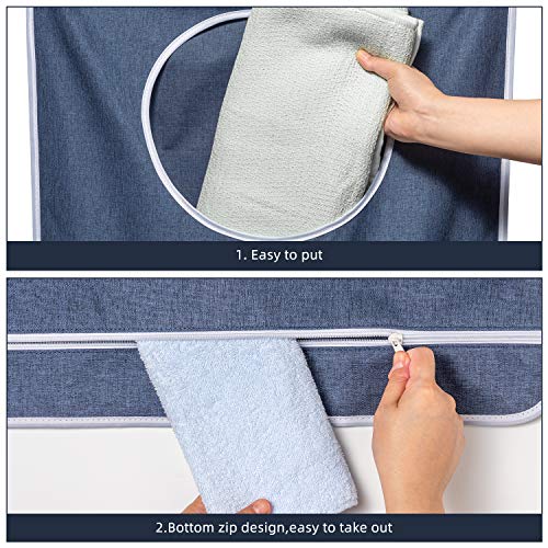 SAVERHO Large Hanging Laundry Hamper Bag, Waterproof Door Laundry Hamper for Dirty Clothes Larg SizeĀ 35X22inch Hanging Laundry Bag(Blue-2Pack)