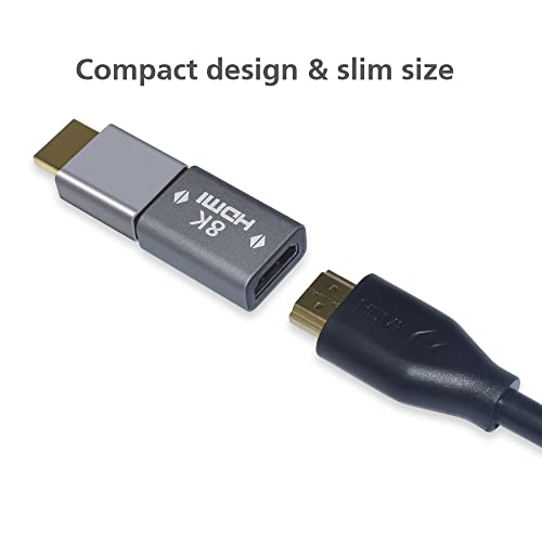 AGVEE 2 Pack 4K Male to Male HDMI Adapter, 4K@60HZ HDR HDMI 2.0 Coupler Converter Extension Connetor, Aluminium Alloy Shell for HDTV Roku Stick, Switch, Xbox One, PS4, PC, Gray