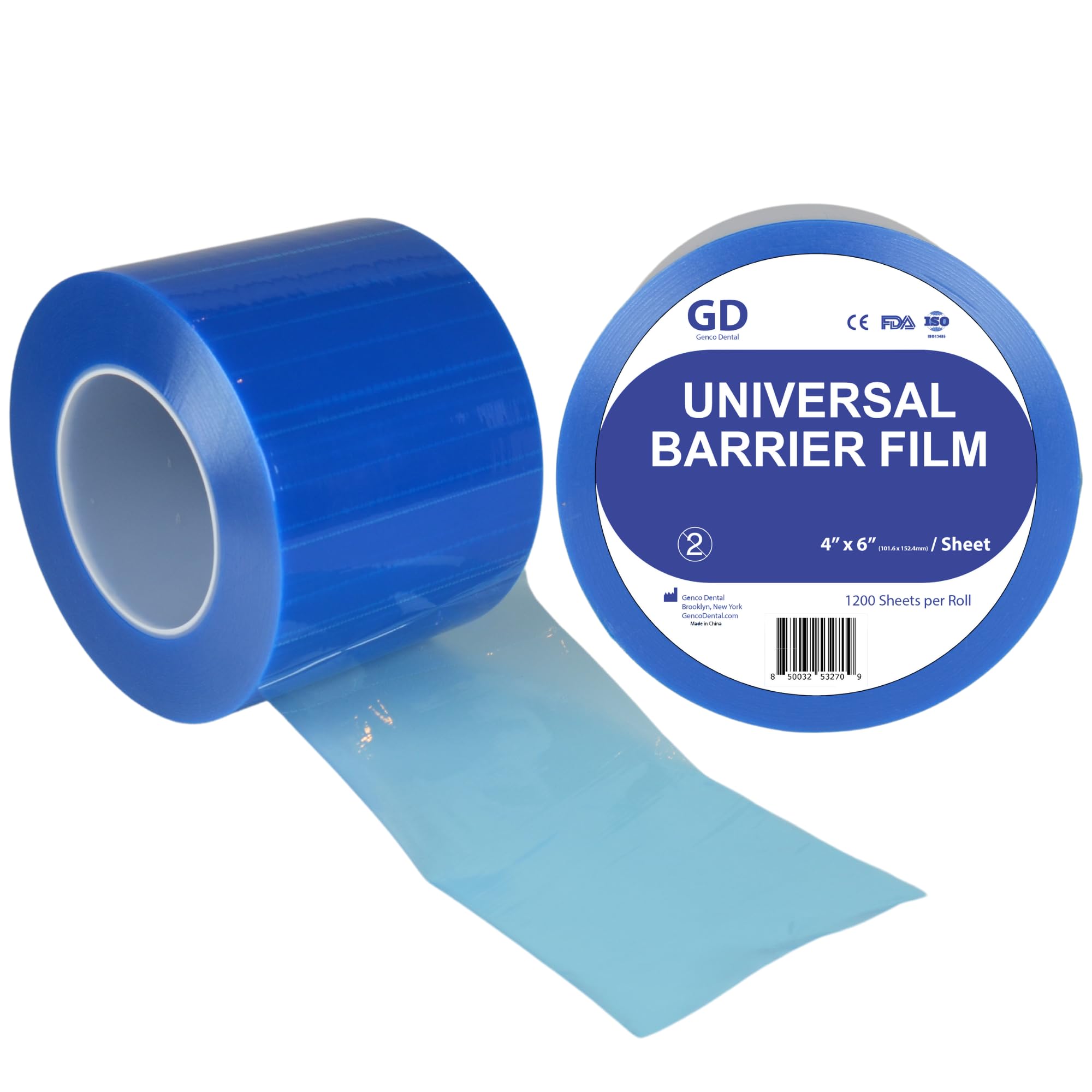 Blue Barrier Film 1200 Sheets 4" x 6", Thick Adhesive Disposable Protective PE Film Barrier Tape, Dental Barrier Film, Tattoo Film, Tattoo Protection Film & Tattoo Machine Wrap