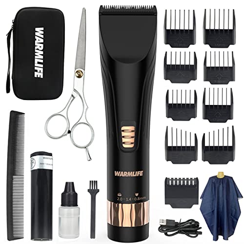 WARMLIFE Hair Clippers for Men, Professional Barber Clippers for Hair Cutting, Upgrade Cordless Hair Trimmer for Men with Apron, Scissors, Combs and Portable Case, X5-New, 18 Piece Set