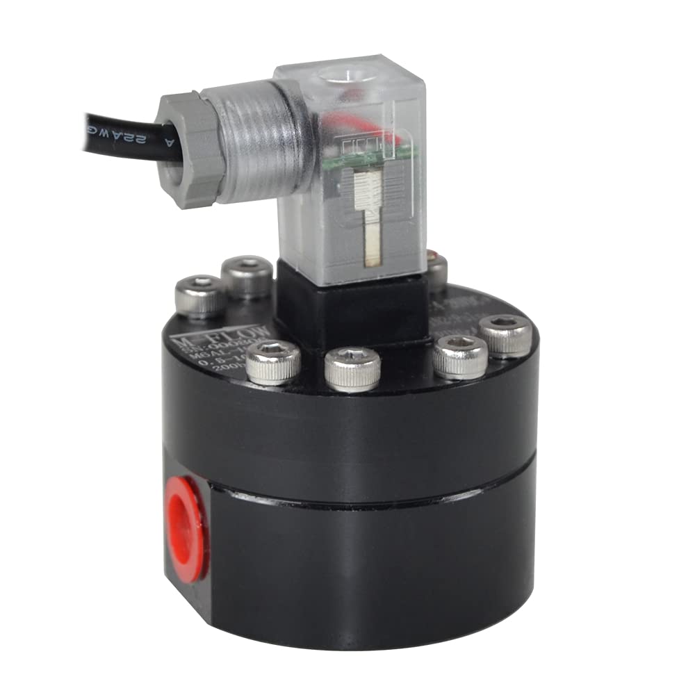 CIXIFM Micro Gear Flow Meter Petrol Liquid Flow Meter Kerosene Low Flowmeters Hydraulic Oil Diesel Fuel Flow Sensor Industrial Flow Meters Oval Gear Micro Flow Meter 0.5 ml/P 0.5~100 L/H 32Bar (M6AL)