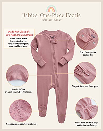 VAENAIT BABY Toddler Boys Girls Solid Footie Pajama Cozy Modal Ivory 0-3M