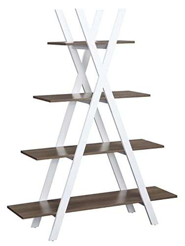 Convenience Concepts Oxford A Frame Bookshelf, Driftwood/White