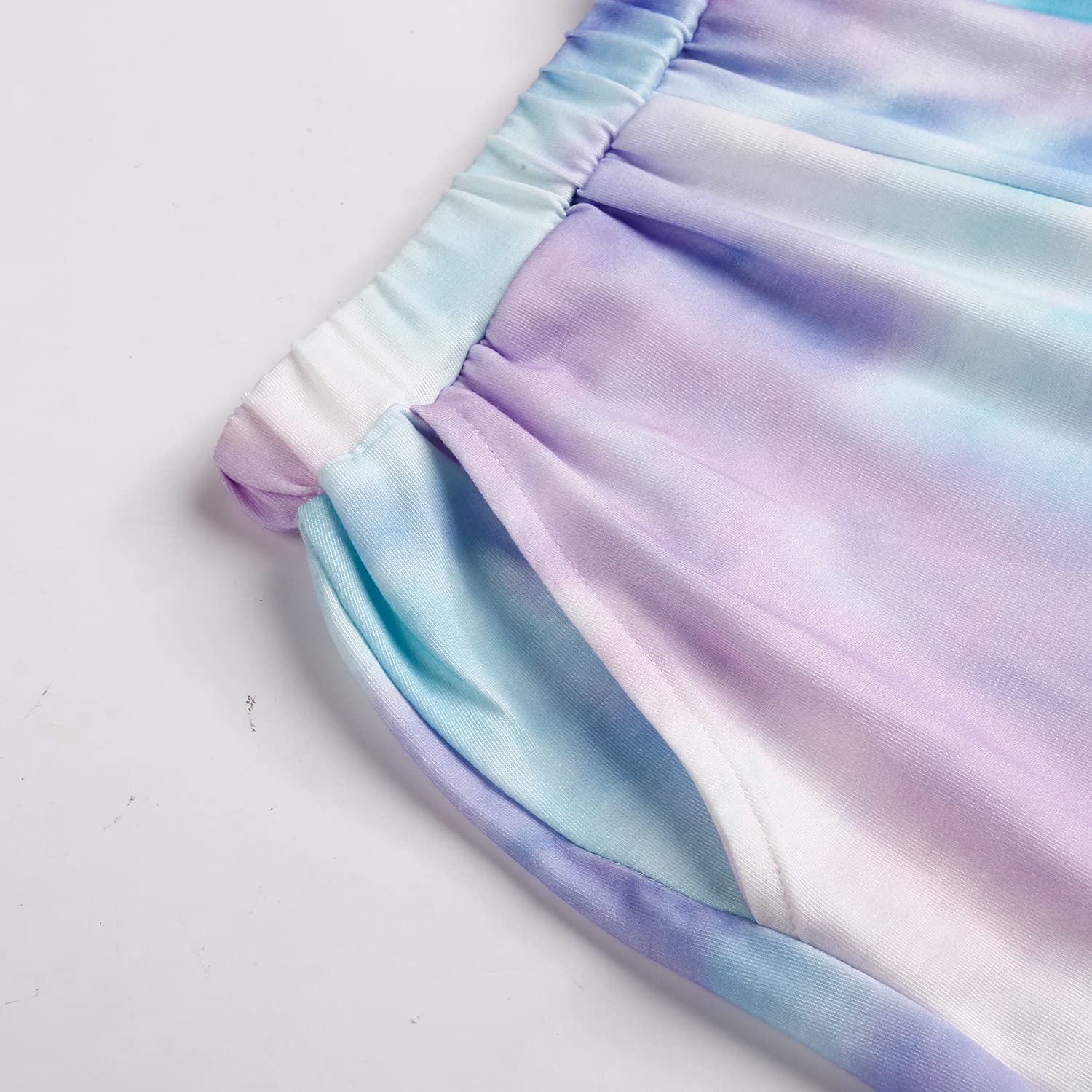 Girls Tie Dye Clothes Outfits Tracksuits Jogger Set Sweatsuits Activewear Crop Tops Hoodies Shorts Sets Size 12